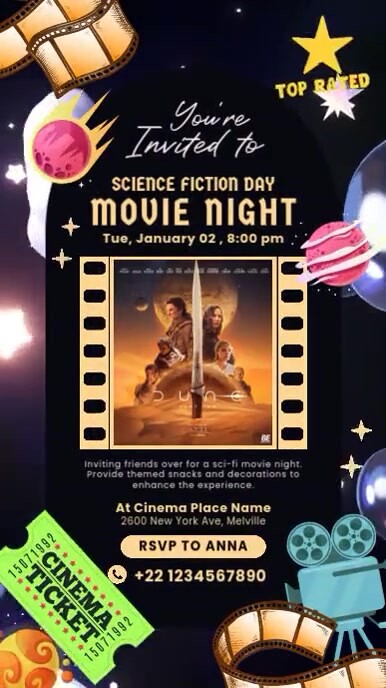 Copy of Science Fiction Movie Night Invite Template | PosterMyWall
