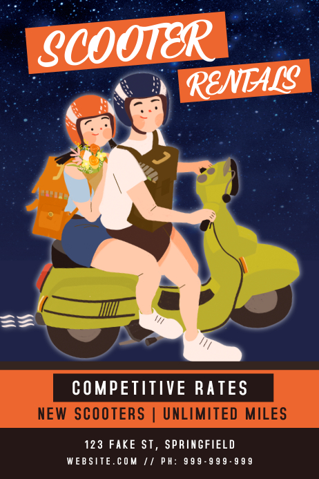Scooter Hire Poster Template | PosterMyWall