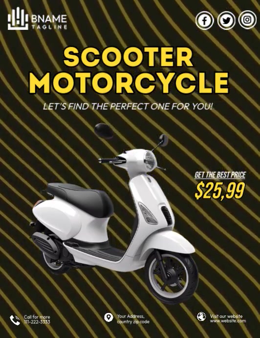 Scooter Motorcycle Ads Template | PosterMyWall
