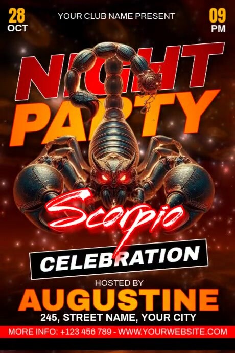 Plantilla de Scorpio Celebration Ads | PosterMyWall