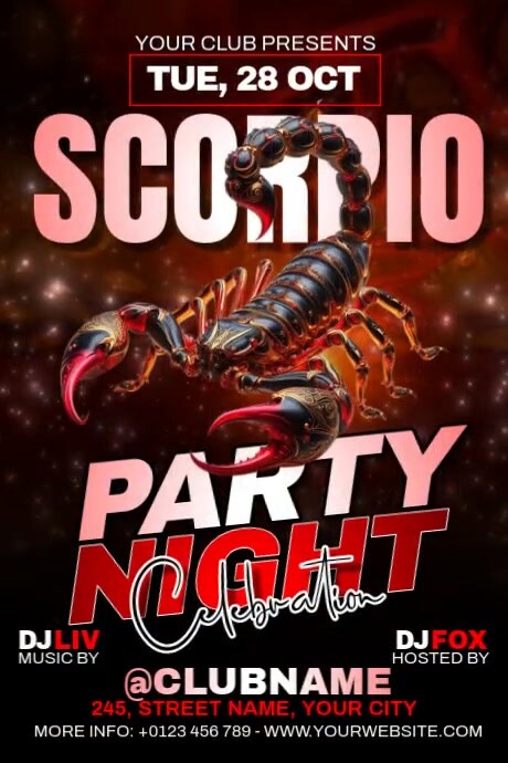 Scorpio Celebration Party Template | PosterMyWall