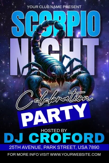 Copy of Scorpio Night Celebration | PosterMyWall