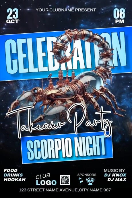 Plantilla de Scorpio Night Celebration | PosterMyWall
