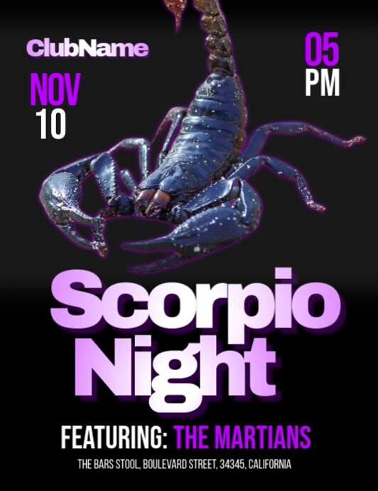 Scorpio Night Club Template | PosterMyWall