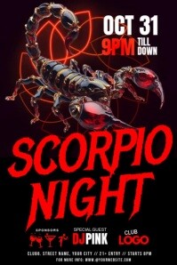 Scorpio Party Night Template | PosterMyWall