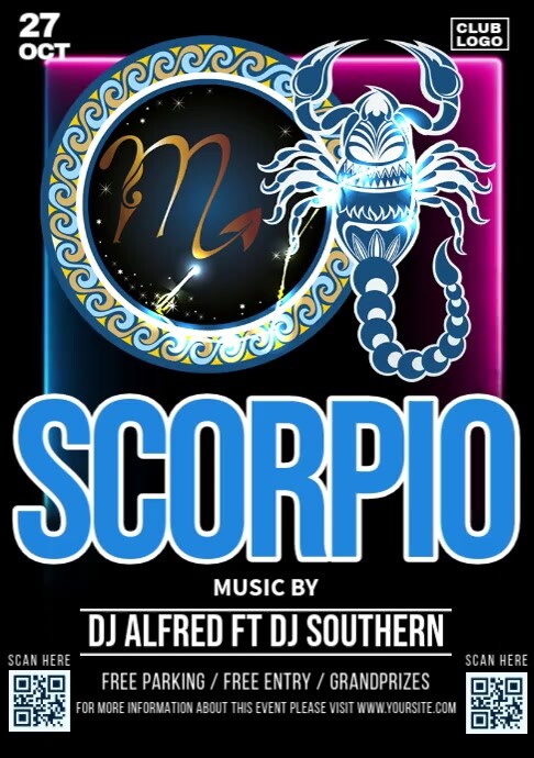 Scorpio Night Party Template | PosterMyWall