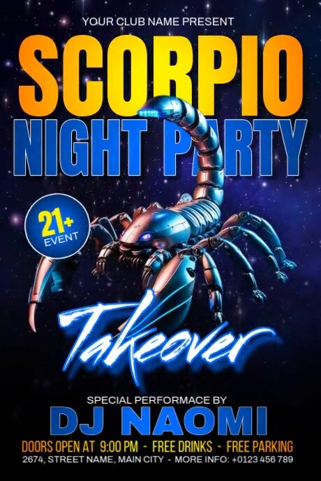 Scorpio Night Party Template | PosterMyWall
