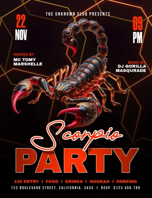 Scorpio Night Party Template | PosterMyWall