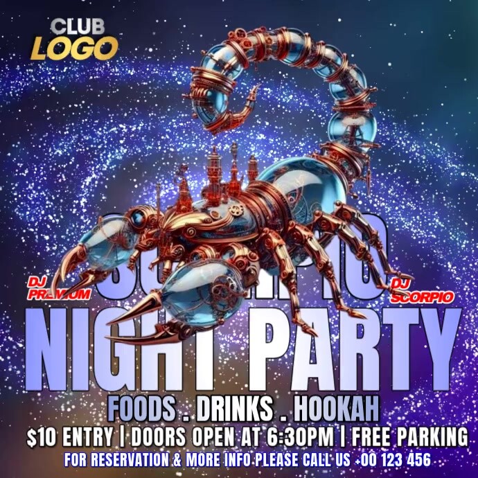 Scorpio Night party Template | PosterMyWall