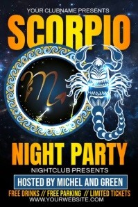 Scorpio Party Night Template | PosterMyWall