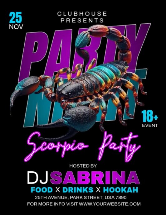 Scorpio Night Party Template | PosterMyWall