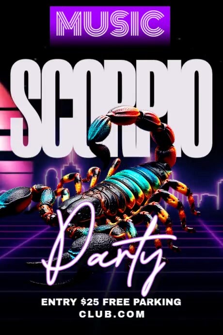 Scorpio Night Party Video Template | PosterMyWall