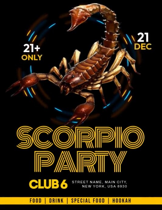Modèle Scorpio Party | PosterMyWall