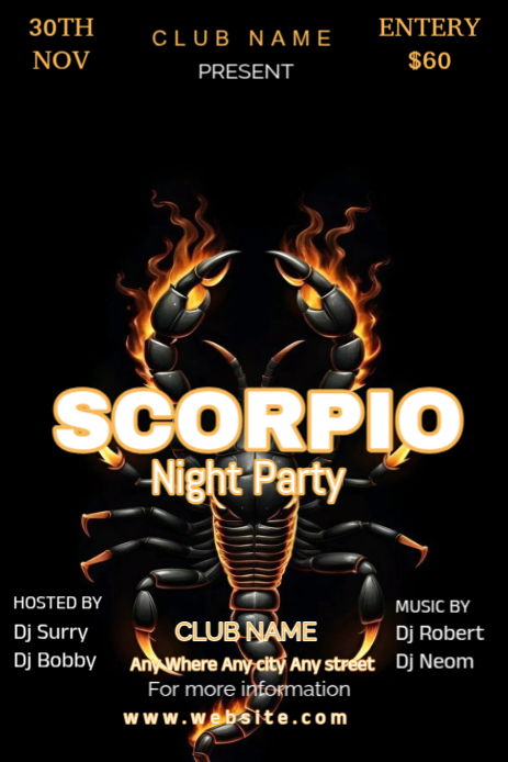 Scorpio party Template | PosterMyWall