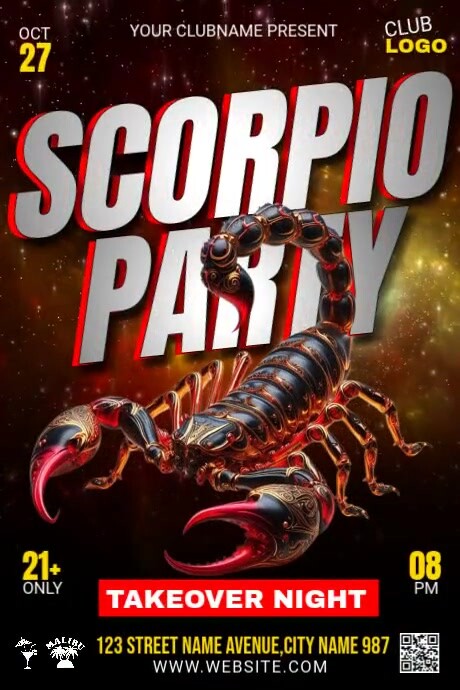 Plantilla de Scorpio Party | PosterMyWall