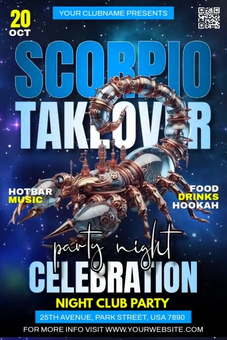 Scorpio Party Night Celebration Template | PosterMyWall