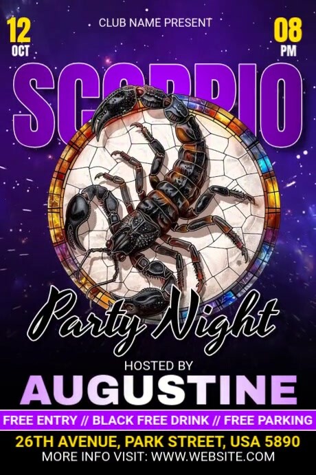 Plantilla de Scorpio Party Night | PosterMyWall