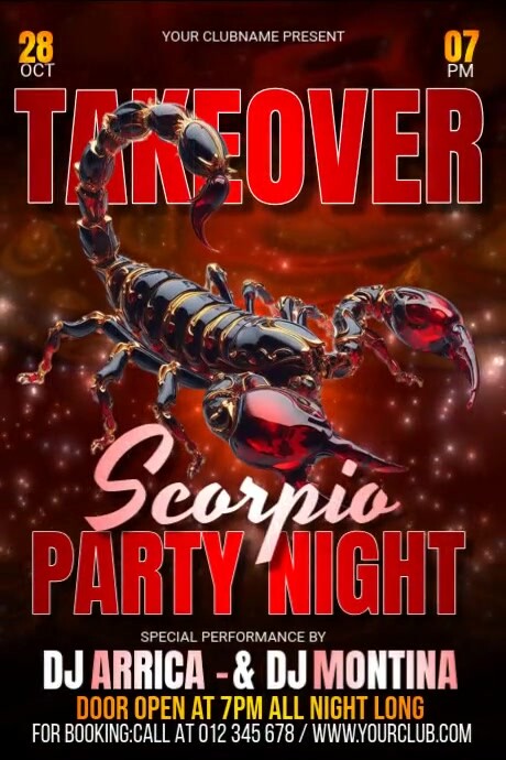 Scorpio Party Night Template | PosterMyWall