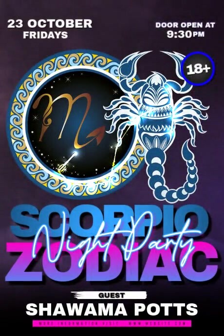 Scorpio Sign Party Template | PosterMyWall
