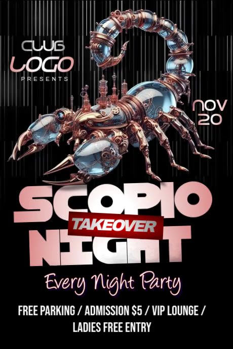 Scorpio Takeover Night Template | PosterMyWall