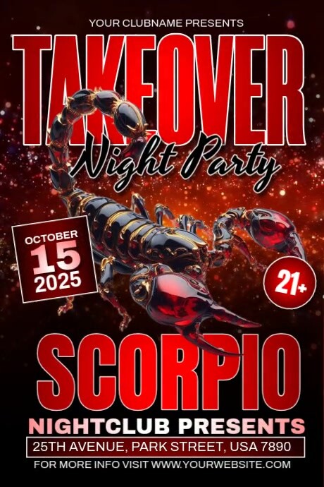 Copy of Scorpio Takeover Night Party | PosterMyWall