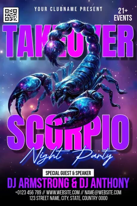 Copy of Scorpio Takeover Night Party | PosterMyWall