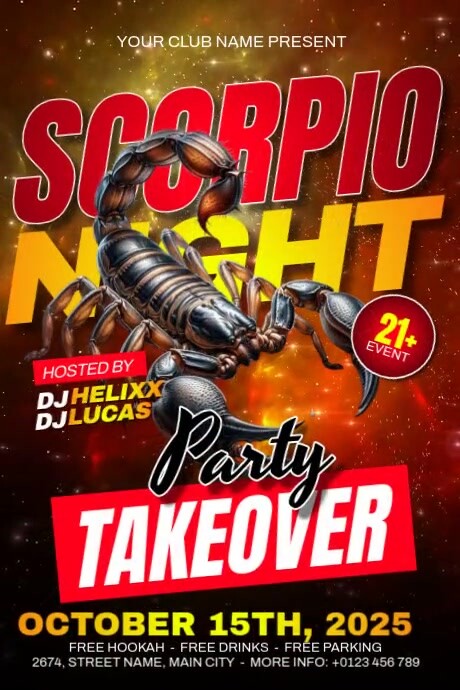 Scorpio Takeover Party Template | PosterMyWall
