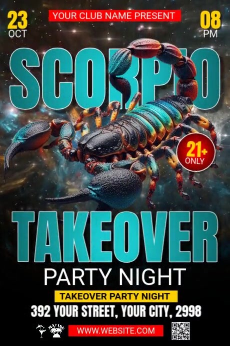 Copy of Scorpio Takeover Party | PosterMyWall