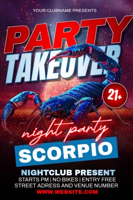 Plantilla de Scorpio Takeover Party | PosterMyWall