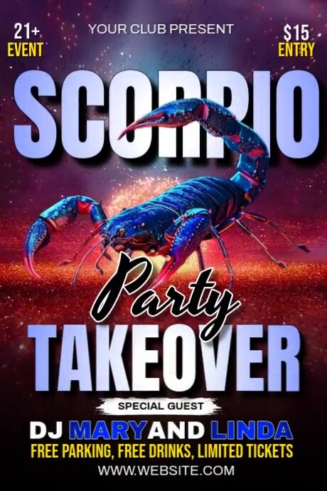 Copy of Scorpio Takeover Party | PosterMyWall