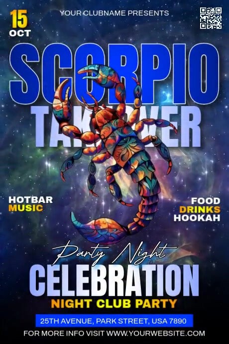 Plantilla de Scorpio Takeover Party Night | PosterMyWall