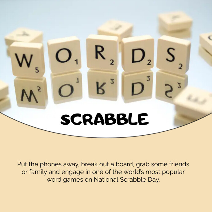 Scrabble Day Instagram Post Templat | PosterMyWall