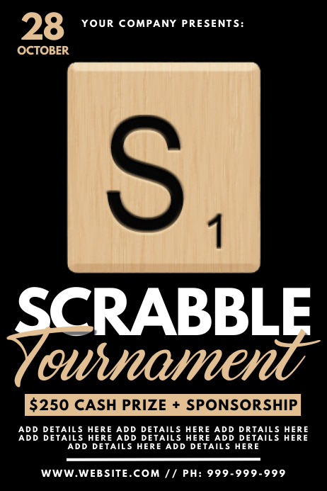 Copy of Scrabble Tournament Poster | PosterMyWall