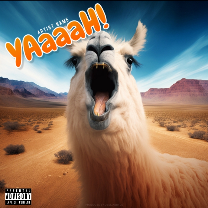 Screaming llama Album Cover template | PosterMyWall
