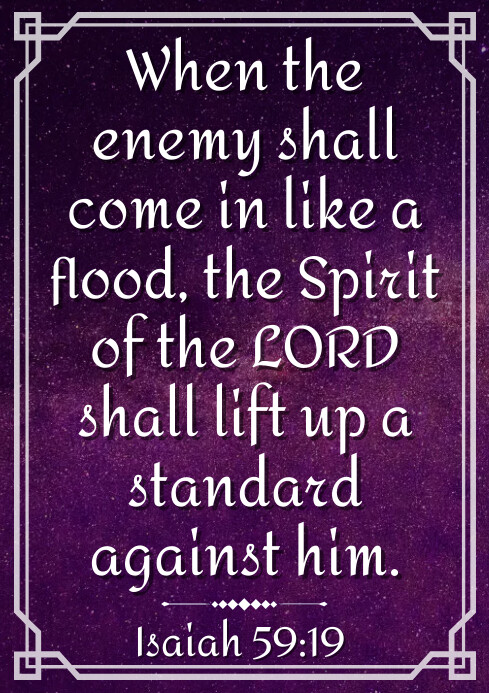SCRIPTURE BIBLE VERSE Isaiah 59:19 Template | PosterMyWall
