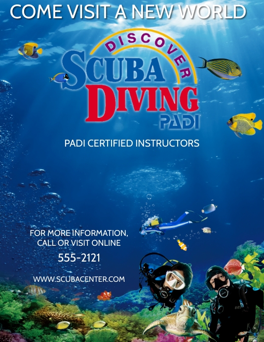 SCUBA DIVING INSTRUCTION Template | PosterMyWall