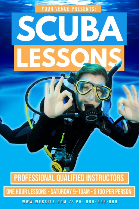 Scuba Lessons Poster Template | PosterMyWall