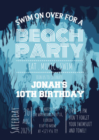 beach birthday party invitation Template | PosterMyWall