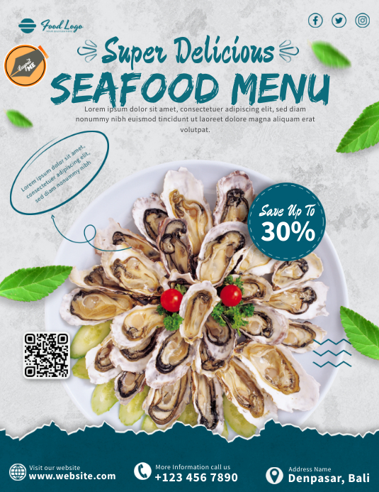 Sea Food Menu Ads Template | PosterMyWall