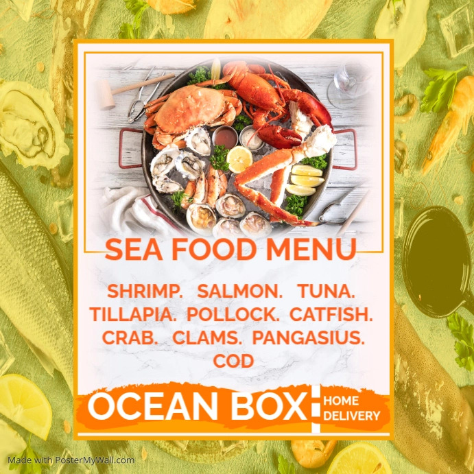 Sea food menu Template | PosterMyWall