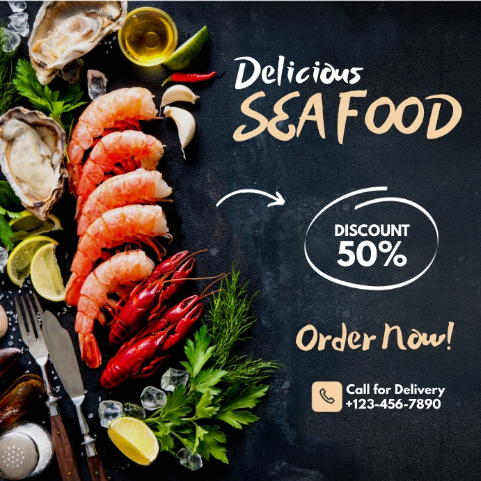 SEA FOOD MENU TEMPLATE | PosterMyWall