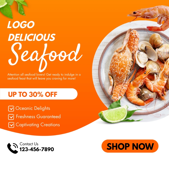 SEA FOOD RESTAURANT TEMPLATE | PosterMyWall