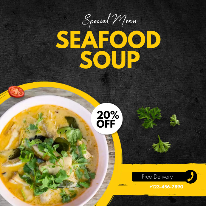 SEA FOOD SOUP RESTAURANT TEMPLATE | PosterMyWall