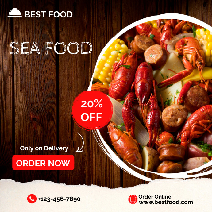 Copy of sea food template | PosterMyWall