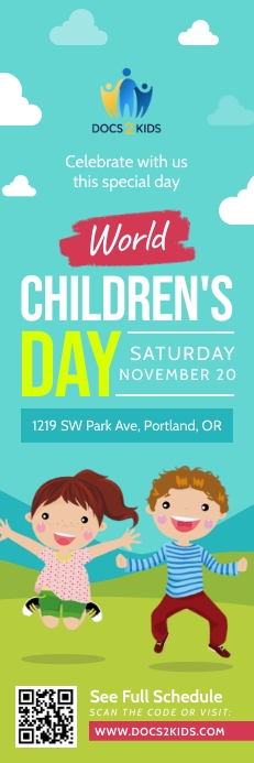 Copy of Sea Green World Children's Day Banner | PosterMyWall