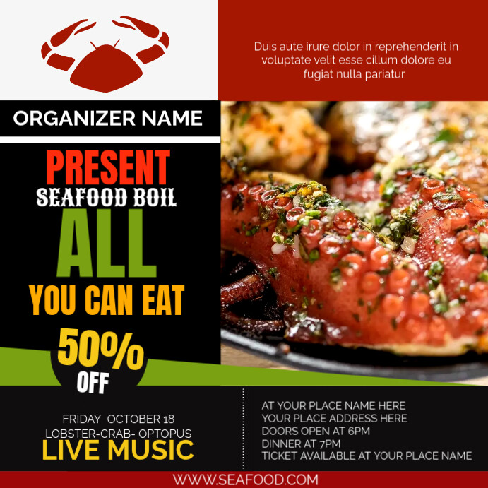 Seafood Template | PosterMyWall