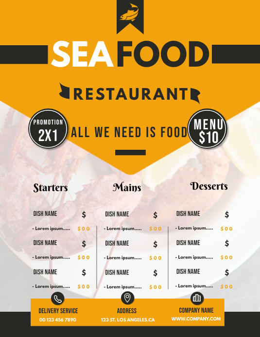 Seafood Flyer Template | PosterMyWall