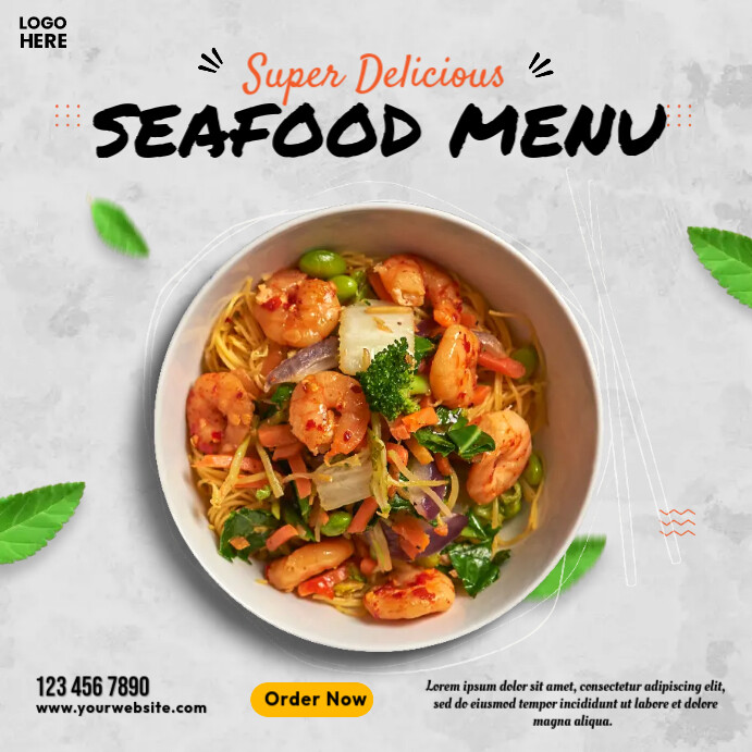 Seafood Menu Template | PosterMyWall
