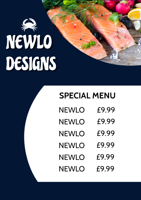 Seafood Menu Design Template | PosterMyWall