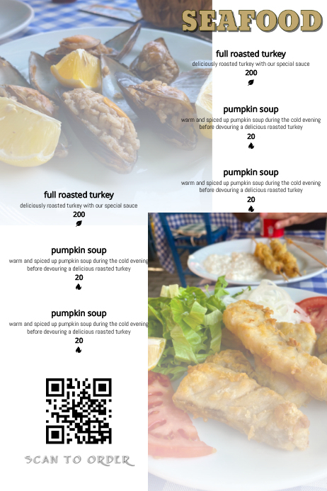 Seafood menu Template | PosterMyWall